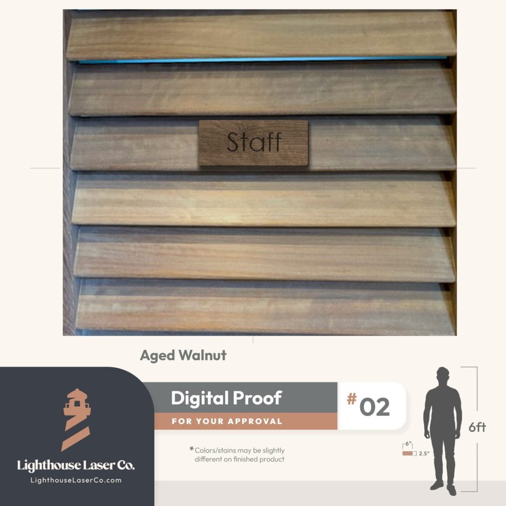 Custom Door Signage with Angled Mounts - Lighthouse Laser Co.